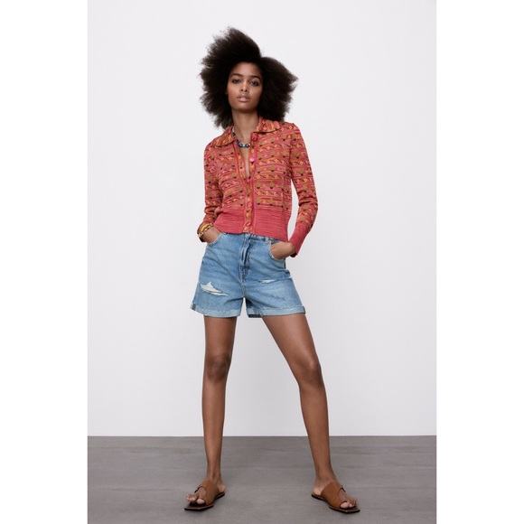 Zara | Sweaters | Zara Small Knit Jacquard Jacket Cottagecore | Poshmark